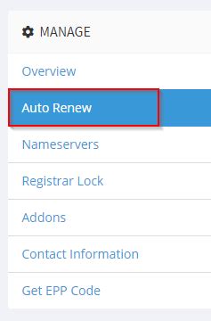 Cancelling Automatic Domain Renewal Conetix
