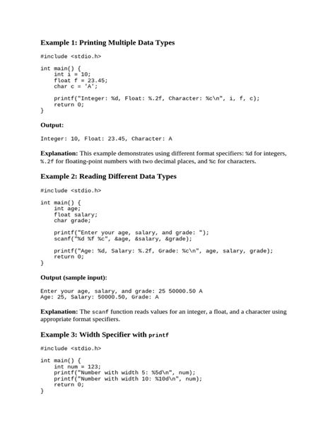 Basic Question On Printf Scanf Pdf Integer Computer Science