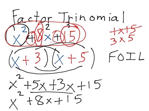 Factor Trinomial Lc Of 1 Math Algebra Factoring Trinomials Showme