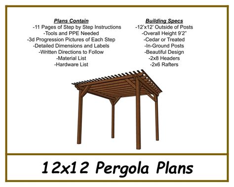 Pergola Plans 12x12 Tricityshedplans