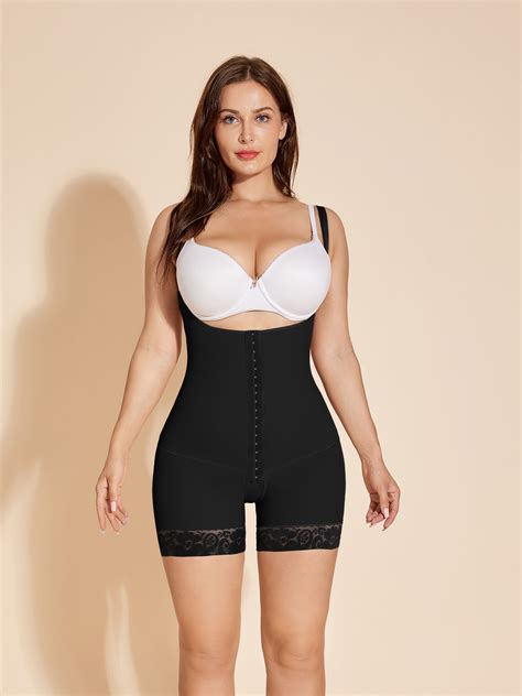 Tummy Control Body Shaper Women Open Crotch Butt Lifting Shapewear Black Chiccurve
