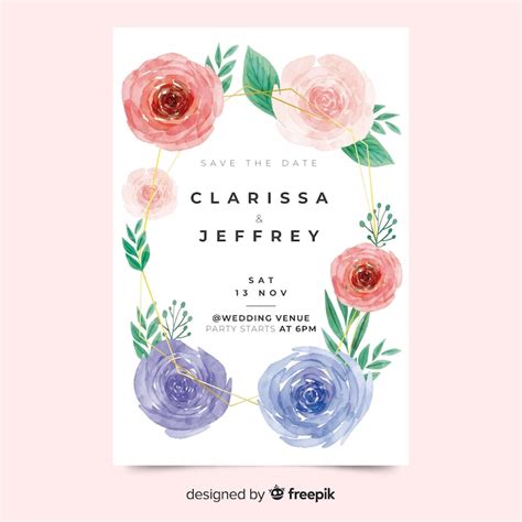 수채화 꽃 카드 제작 주문 벡터 Freepik에서 무료 고품질 벡터를 다운로드하세요 Freepik