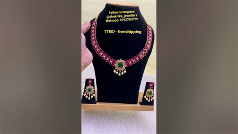 Ruby Emarald Neck Set Just For 1750 Freeshipping Watsapp 7093703791ruby Trending Shorts