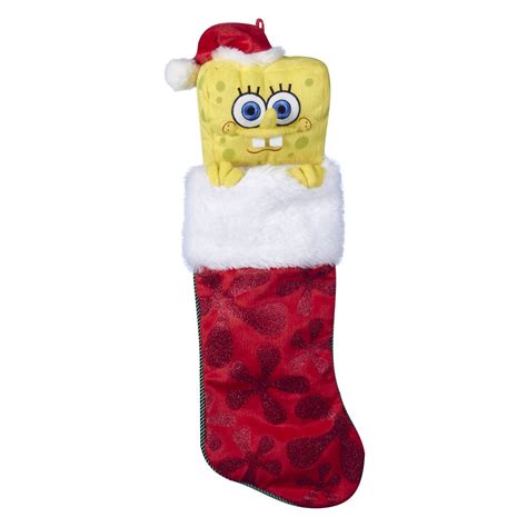 Kurt Adler Spongebob Squarepantsâ„¢ Plush Head Stocking