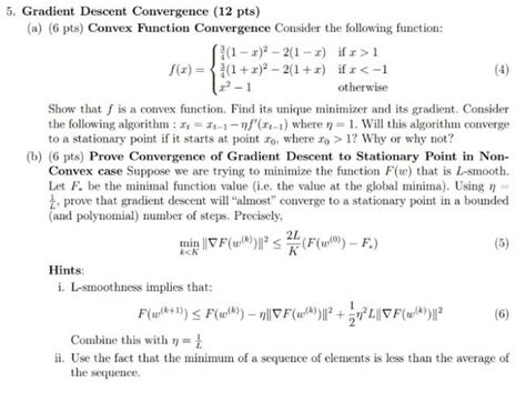 Solved 5 Gradient Descent Convergence 12 Pts A 6 Pts