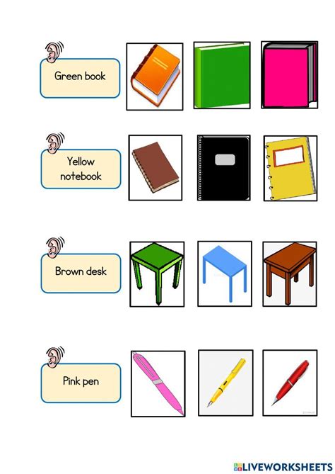 Classroom Objects Online Exercise For 1 Live Worksheets