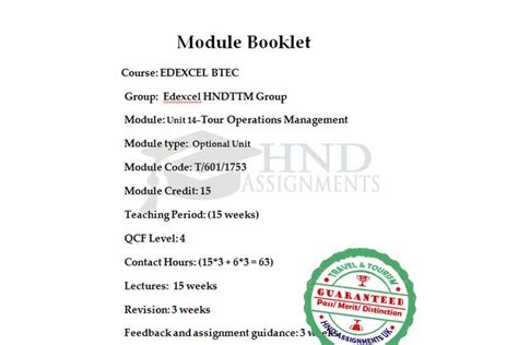 Unit 14 Tour Operations Management Assignment Brief Hnd Help