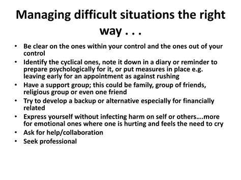 Managing Difficult Situations And People Ppt