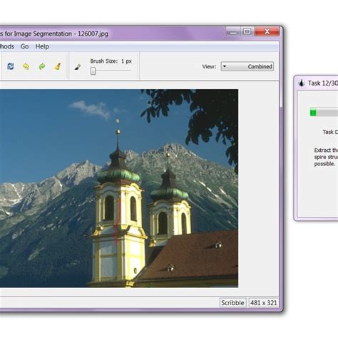screenshot while evaluation of interactive segmentation tool in