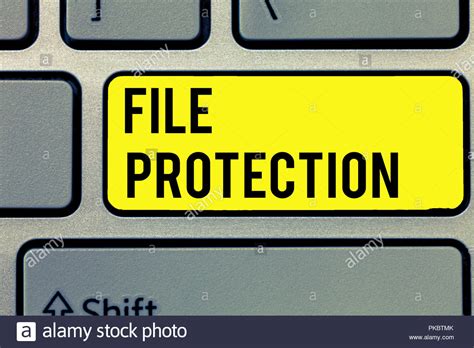 Text Sign Showing File Protection Conceptual Photo Preventing