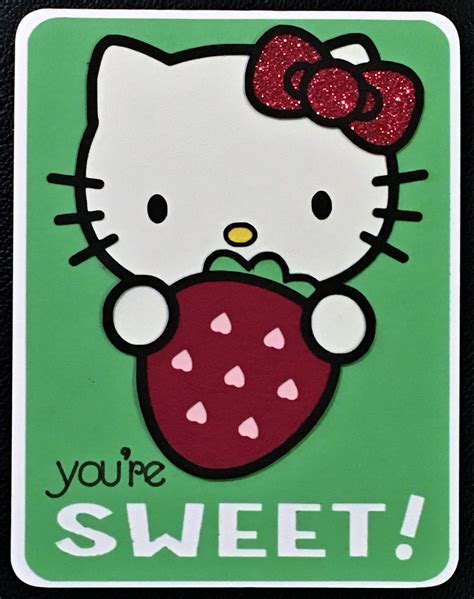 Scrap Ali Ever After Hello Kitty With Strawberry Cricut Card Youre Sweet