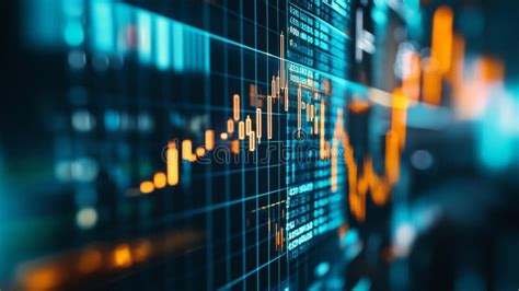 Abstract Financial Data Chart With Glowing Lines And Numbers Stock Image Image Of Information