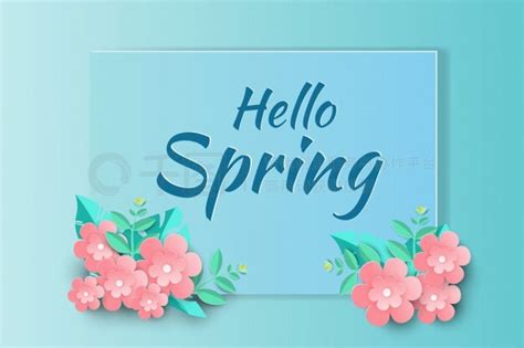 背景电商海报 banner 你好春天销售背景与美丽的纸花 模板免费下载 ai格式 626像素 编号65509542 千图网