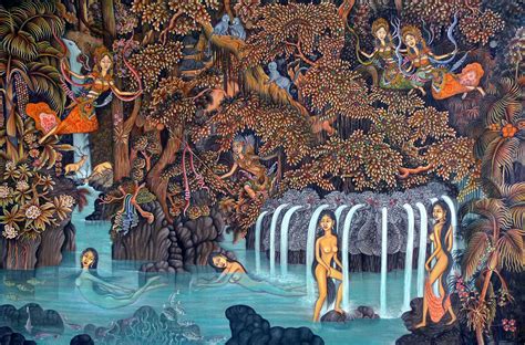 Hand Painting Balinese Bali Unique Depiction Javanese Folklore Large Intricate EBay