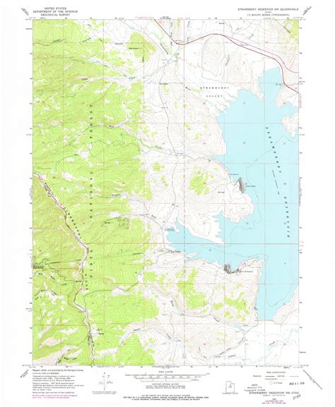 Classic Usgs Strawberry Reservoir Nw Utah 7 5x7 5 Topo Map Mytopo