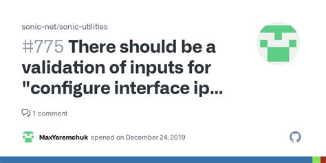 There Should Be A Validation Of Inputs For Configure Interface Ip Command Issue 775