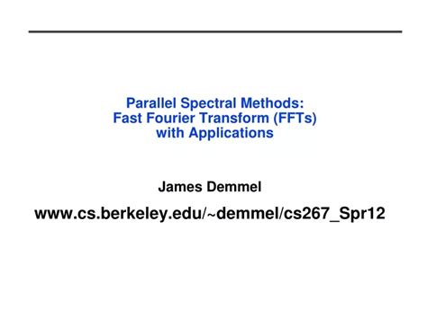PPT Efficient Spectral Methods Using Fast Fourier Transform FFTs Applications And