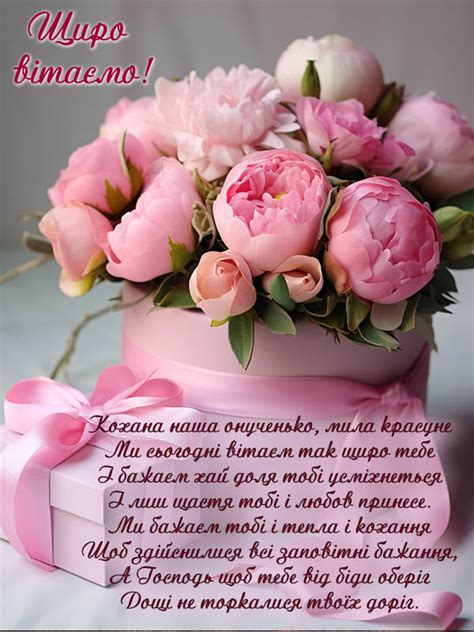 Привітання Внучці з Днем Народження 2025 Побажайко