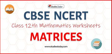 Class 12 Matrices Worksheets With Solutions