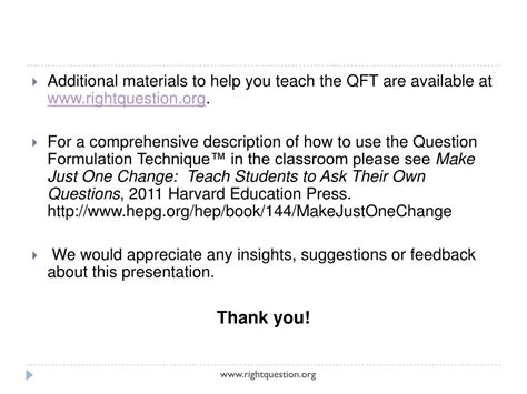 Ppt Introducing The Question Formulation Technique™ Qft™ Powerpoint Presentation Id3555288