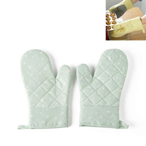 주방 전자 레인지 두꺼운 실리콘 내열 베이킹 특수 절연 및 물때 방지 장갑 녹색
