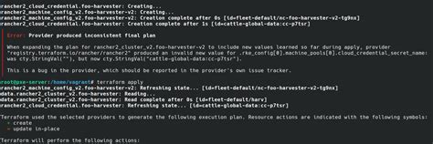 BUG The Harvester Config Of Terraform Provider Rancher In And Are Incompatible