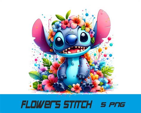 5 Png Hawaii Flowers Stitch Png Stitch Splash And Watercolor Png Hawaii