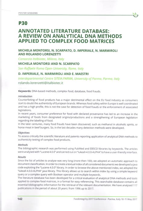 Pdf Annotated Literature Database A Review On Analytical Dna Methods