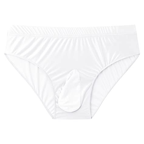 Mens Glossy Silky Briefs Solid Color Oily Stretchy Bulge Pouch Panties