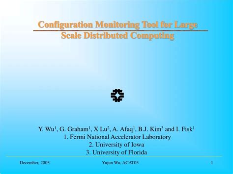 Ppt Configuration Monitoring Tool For Large Scale Distributed Computing Powerpoint