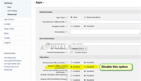 fix facebook error validating access token