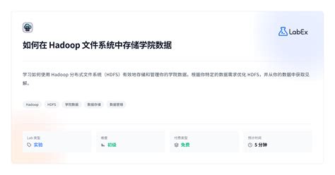 如何在 Hadoop 文件系统中存储学院数据 Labex