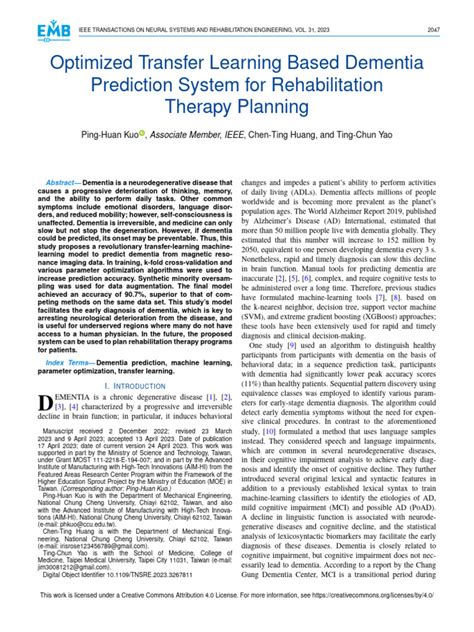 Optimized Transfer Learning Based Dementia Prediction System For Rehabilitation Therapy Planning