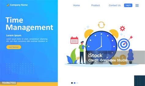 시간 관리 개념 계획 작업 시간 일정 웹 방문 페이지에 적합 Ui 모바일 앱 배너 템플릿 벡터 일러스트 등측투영법에 대한 스톡 벡터 아트 및 기타 이미지 Istock