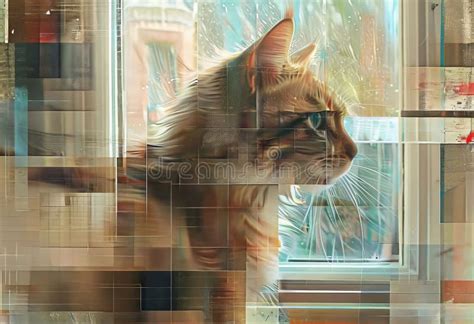 Panning With Digital Collage A Panning Effect Applied To A Digit Stock Illustration