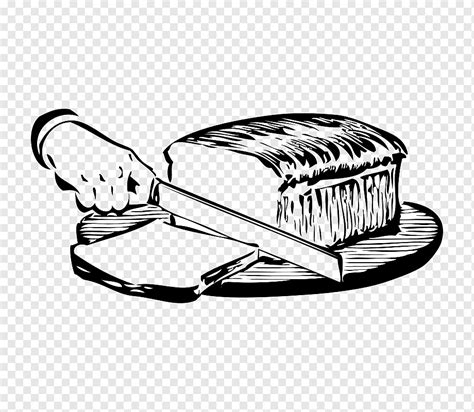 토스트 식빵 아침 빵집 빵 아침 식사 흑백 빵 Png Pngwing