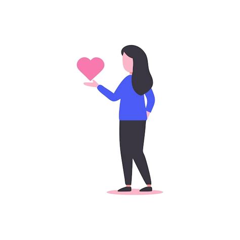 Empoderando Elementos De Ui Mulher Segurando Símbolo De Amor Para