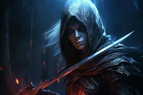 Premium Photo A Drow Assassin Skilled In The Art Of Dualwielding