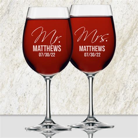 Mr And Mrs Personalized Wine Glasses Set Of 2 My Personal Memories