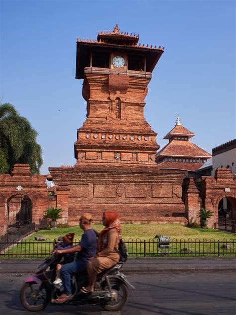 Front View Of The Brick Minaret Which Is Part Of The Historic Mosque