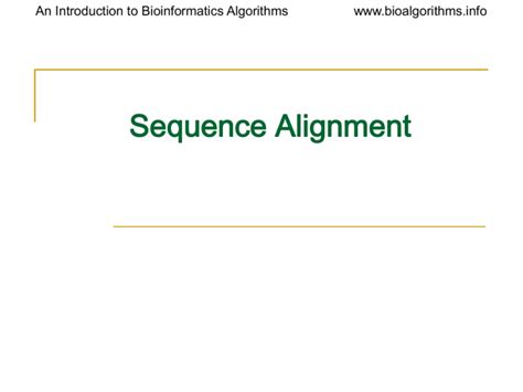 Bioinformatics Sequence Alignment Algorithms