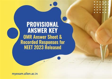 Neet Ug 2023 Answer Key Archives My Exam Edublog Of Allen Career