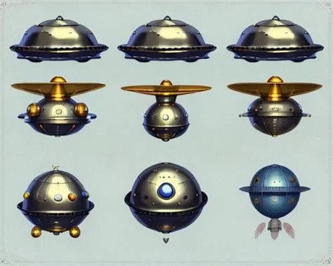 Realistic Metallic Flying Saucer Sprite Sheet For Side Scrolling Game
