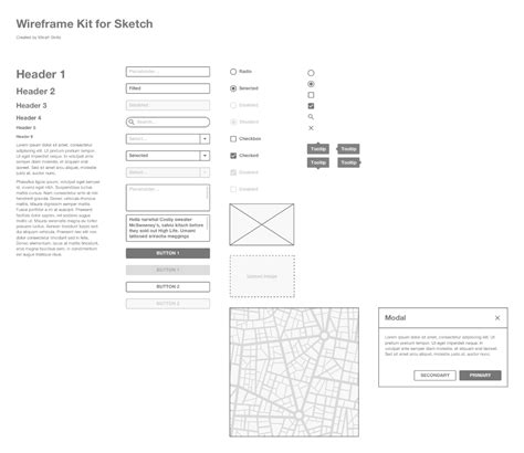 Basic Wireframe Free Sketch Resource Sketch Elements
