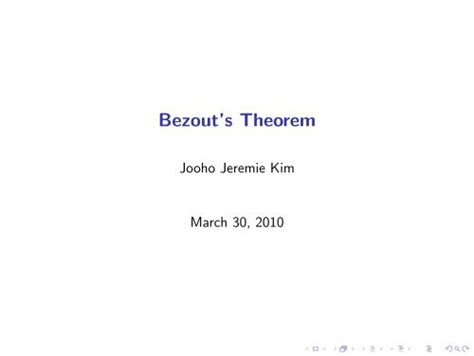 Bezouts Theorem Wiki