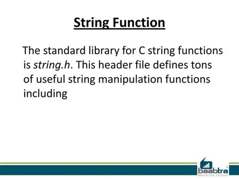 String Functions In C Pptx Web Development Internet