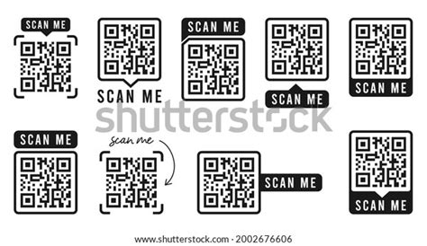 Qr Code Set Template Frames Text Stock Vector Royalty Free 2002676606 Shutterstock