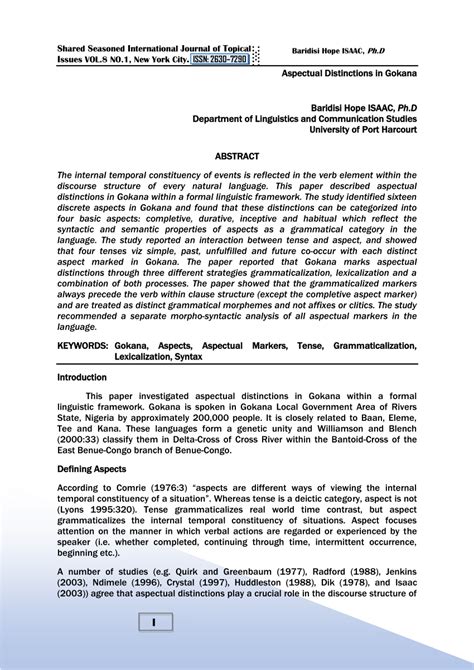 pdf aspectual distinctions in gokana