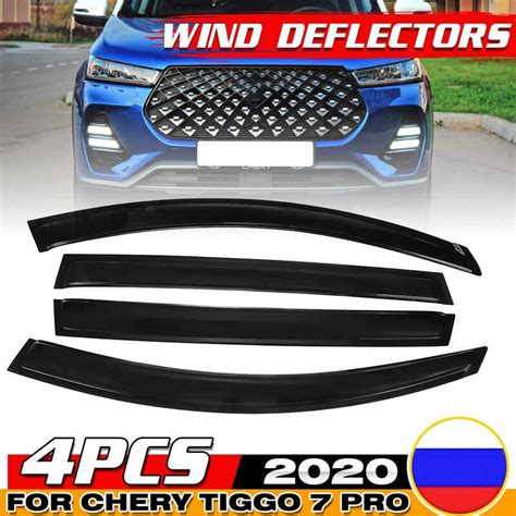 Chery Tiggo 7 Pro 2020 2021 2022 용 자동차 사이드 윈도우 디플렉터 윈도우 바이저 벤트 윈드 쉴드 썬 레인 가드 차양 4 피스 외관 액세서리