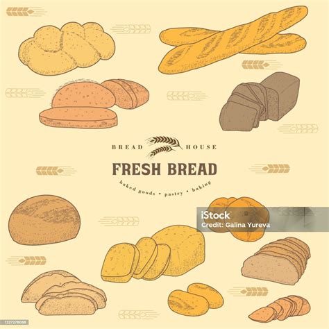 Lambang Roti Dan Roti Set Ilustrasi Stok Unduh Gambar Sekarang Bingkai Komposisi Budaya